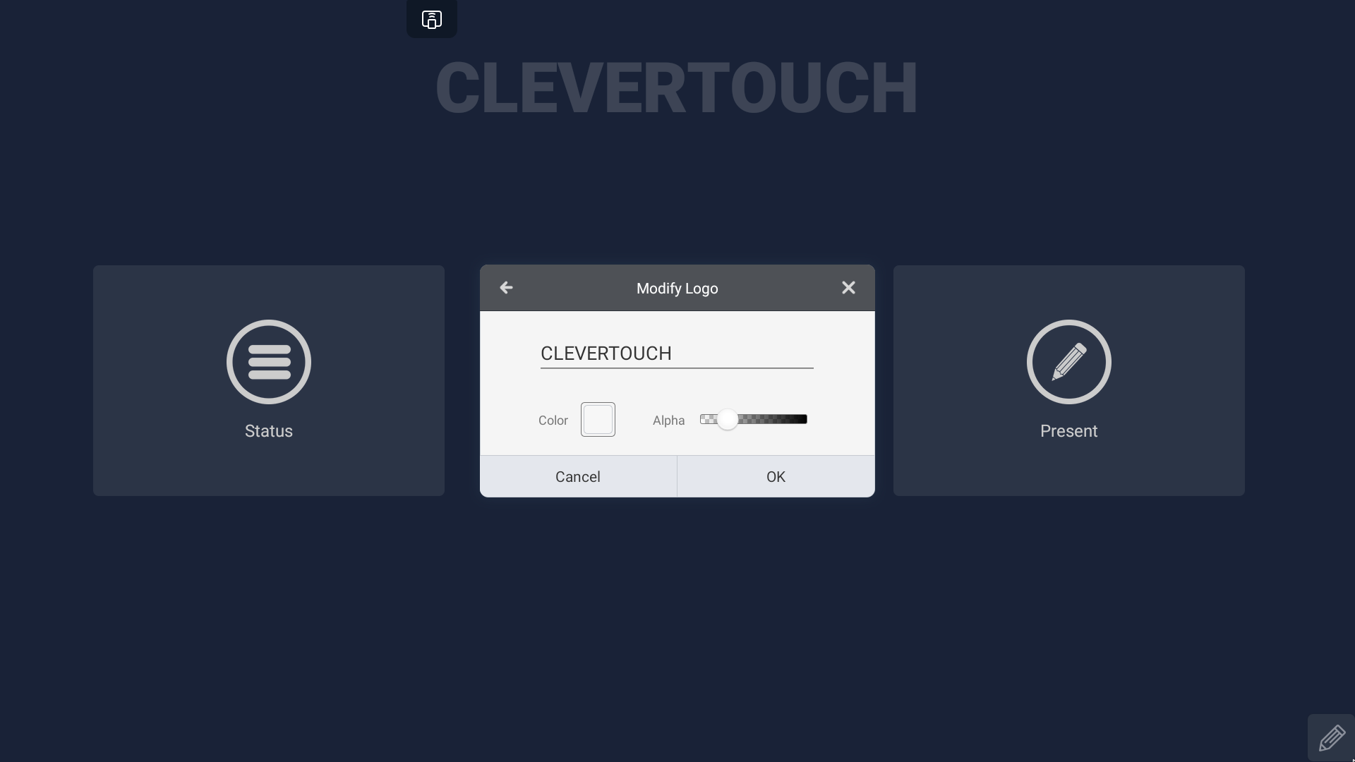 Clevertouch | CleverHub | How do I change the text on the home screen ...
